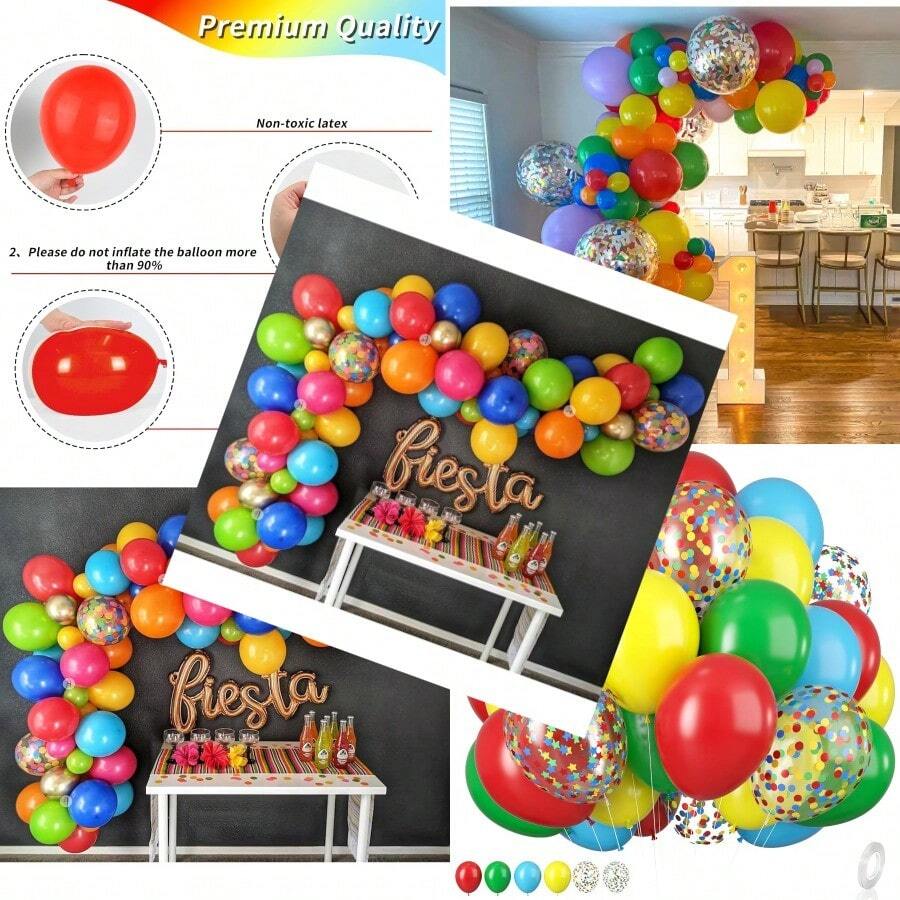 Red Yellow Blue Balloons Rainbow Assorted Latex Balloons 12inch Matte ...