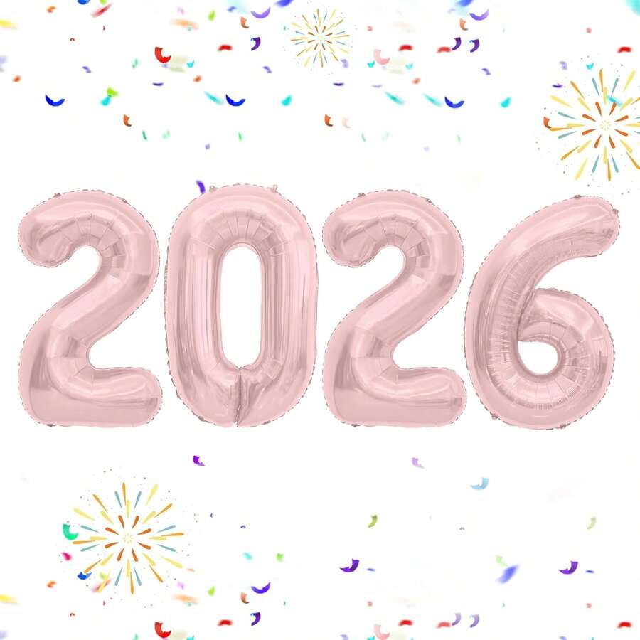2026 Balloons, 40 Inch 2026 Gold Number Balloons, 2026 Happy New Years ...