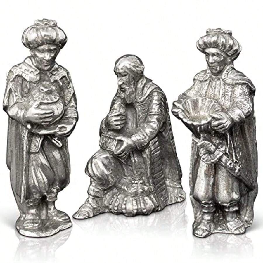 The Three Kings Nativity Set Handcrafted Pewter Nativity Wisemen ...