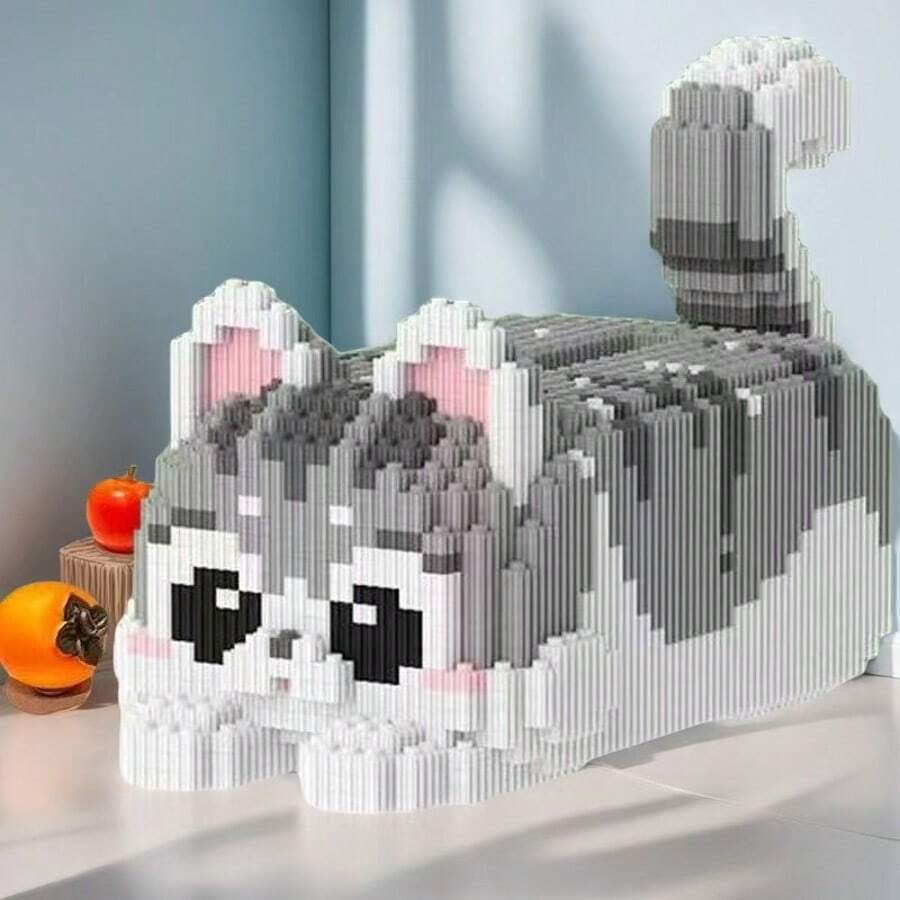 5011pcs Cat 3D Puzzle Building Blocks Set, Can Be Used As Tissue Box ...