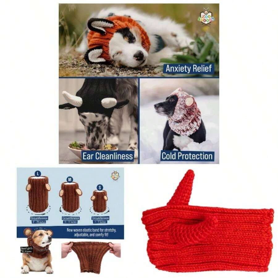 Red Devil Dog Costume - Warm Crochet Snood Wrap Pets, Neck Ear Cover ...