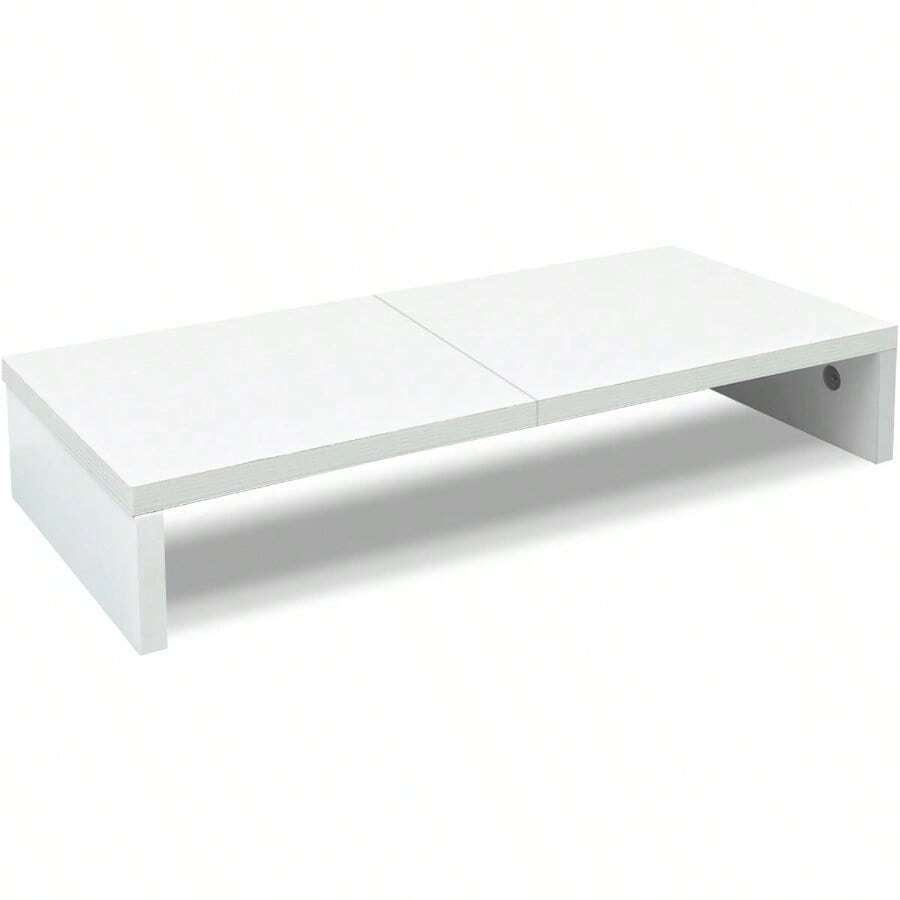 TEAMIX White Monitor Stand Riser51cm Long Wood Monitor Stand For Desk ...