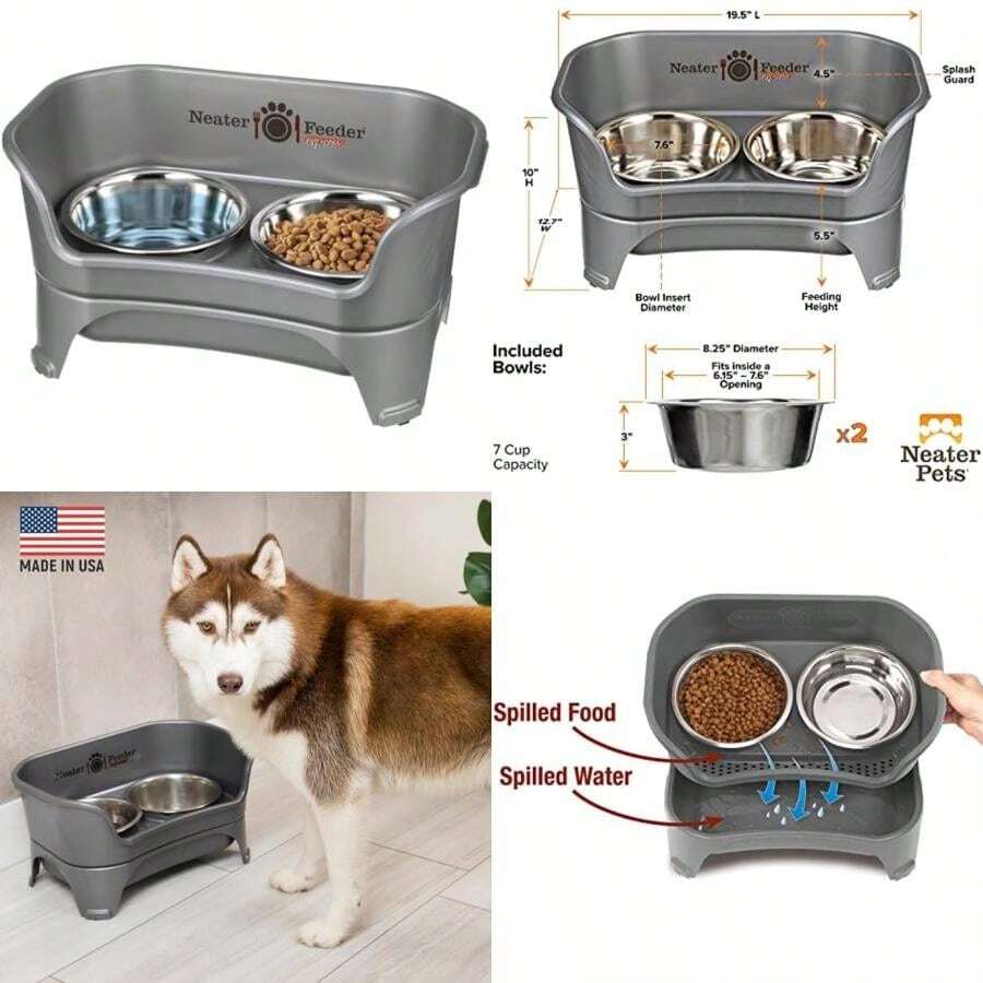 EAGLCQA Neater Feeder - Express Model - Mess-Proof Dog Bowls (Medium ...