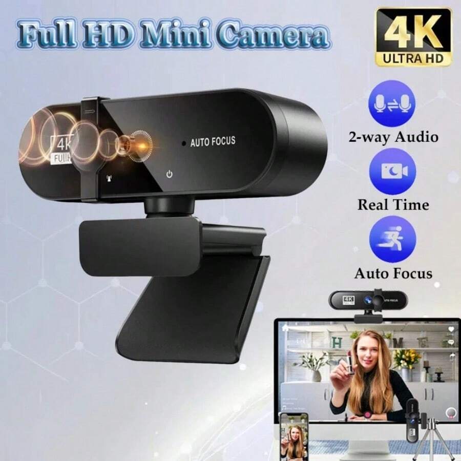 Webcams 2K/4K USB Web Camera With Tripod Microphone Autofocus Camera PC ...