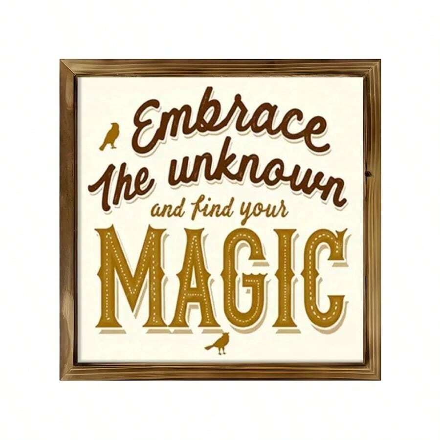 2D Flat, 1Pc Halloween Wall Art Wood Frame Sign [Unknown Exploration ...