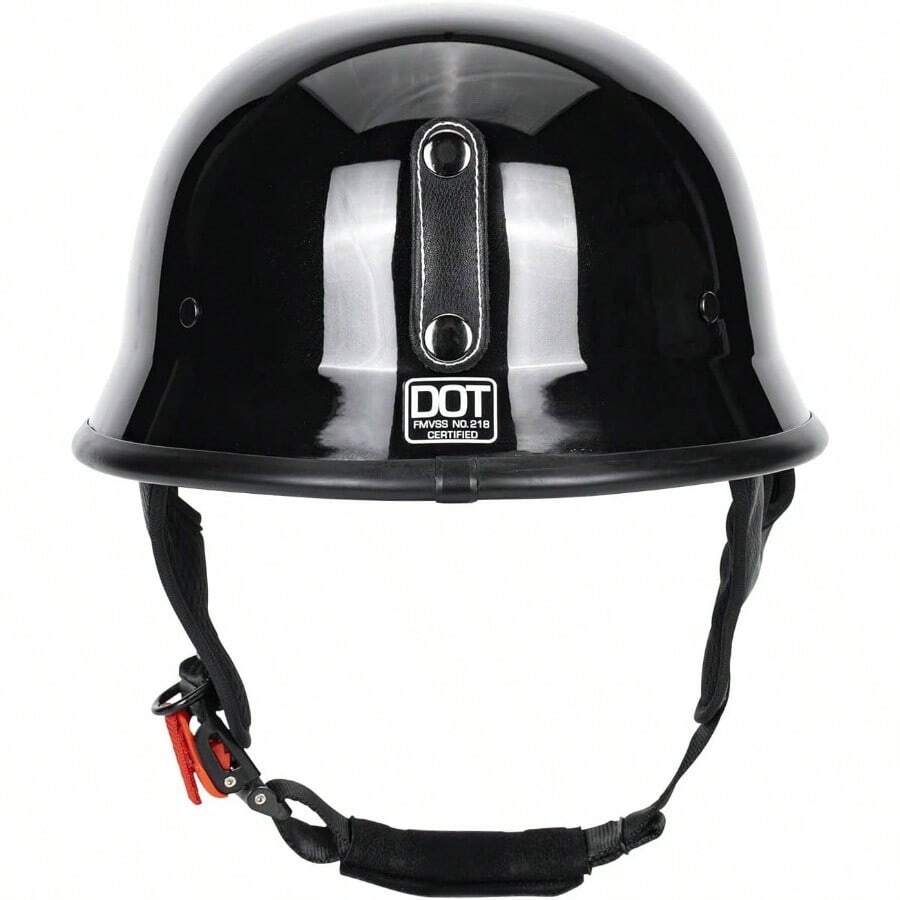 Certified German Style Motorcycle Half Helmet Vintage ABS Lightweight ...
