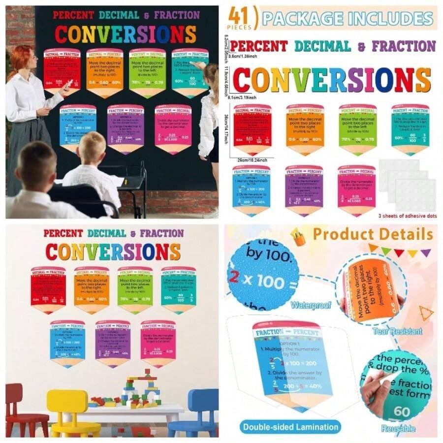 Educational Math Posters Fraction Decimal Order Of Operations Posters ...