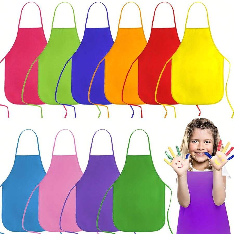 6-Piece Random Color Painting Apron-Non-Woven Polyester Apron For ...