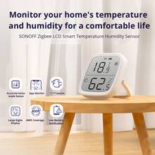 SNZB-02D,SONOFF Zigbee LCD Smart Temperature Humidity Sensor Indoor ...