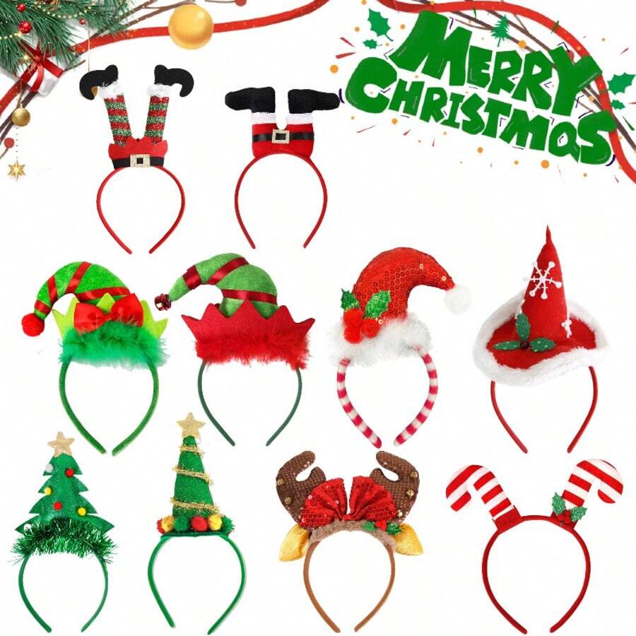 1pc Christmas Cartoon Santa Headband Hair Hoop, Children & Adult Party ...