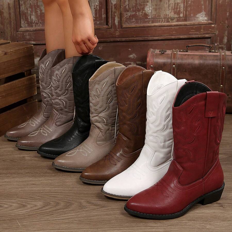 Botas vaqueras occidentales para mujer - Botas de vaquera de media ...