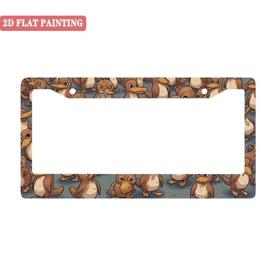 Cute License Plate Frame With Duck-Billed & Design - 2-Hole Screw ...