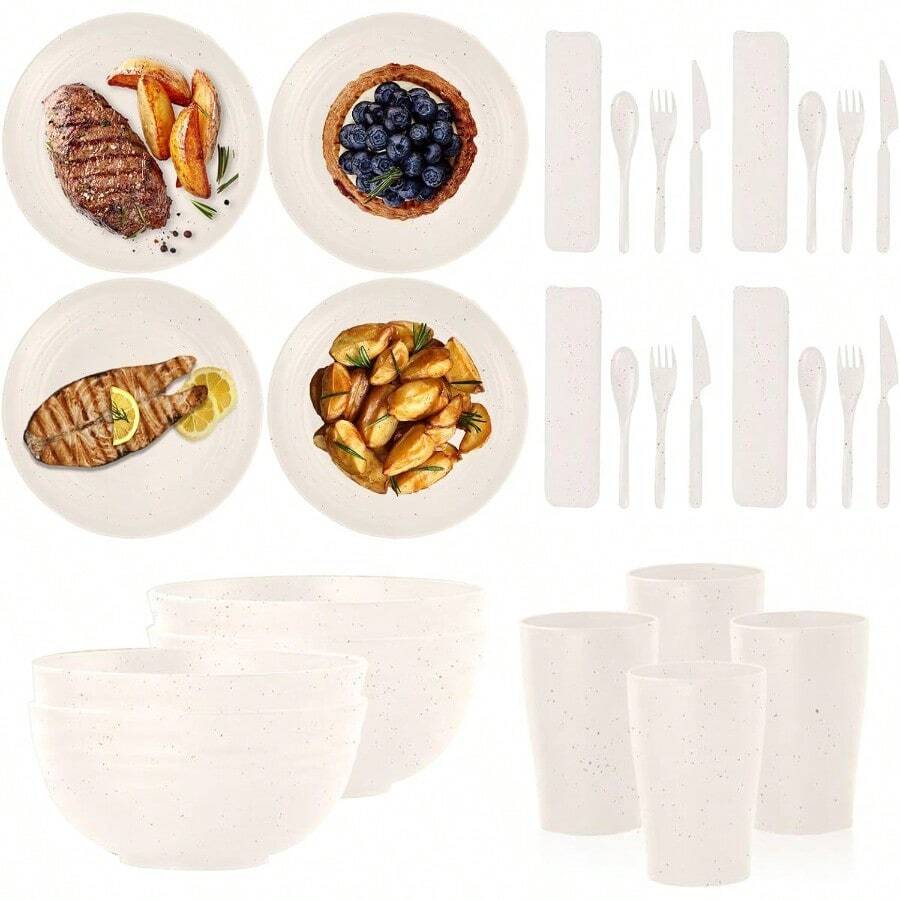 LKJH Camping Utensil Set Portable Travel Cutlery for Outdoor Dining ...