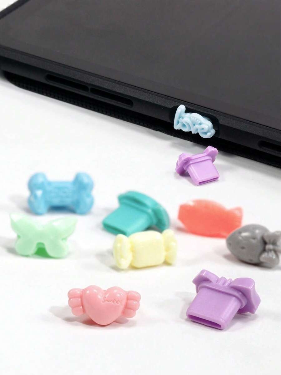 8pcs Universal Type-C Charging Port Silicone Bowknot Strawberry Love ...