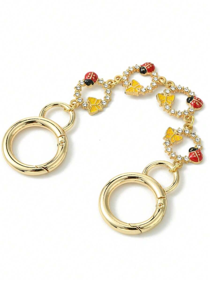 1pc New Vintage Fashion Crystal Ladybug & Butterfly Bag Chain Strap ...