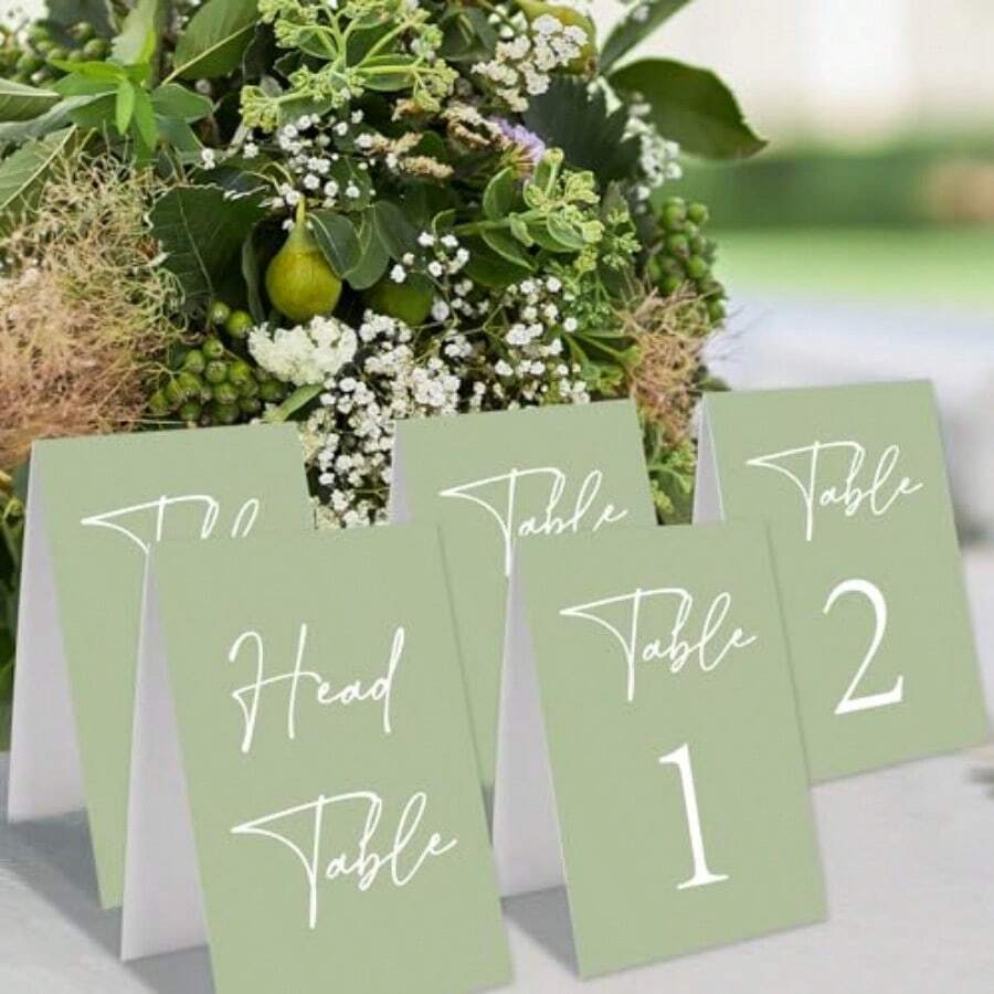 Wedding Table Number Plate 31Pcs Sage Green Table Numbers Head Table 1 ...