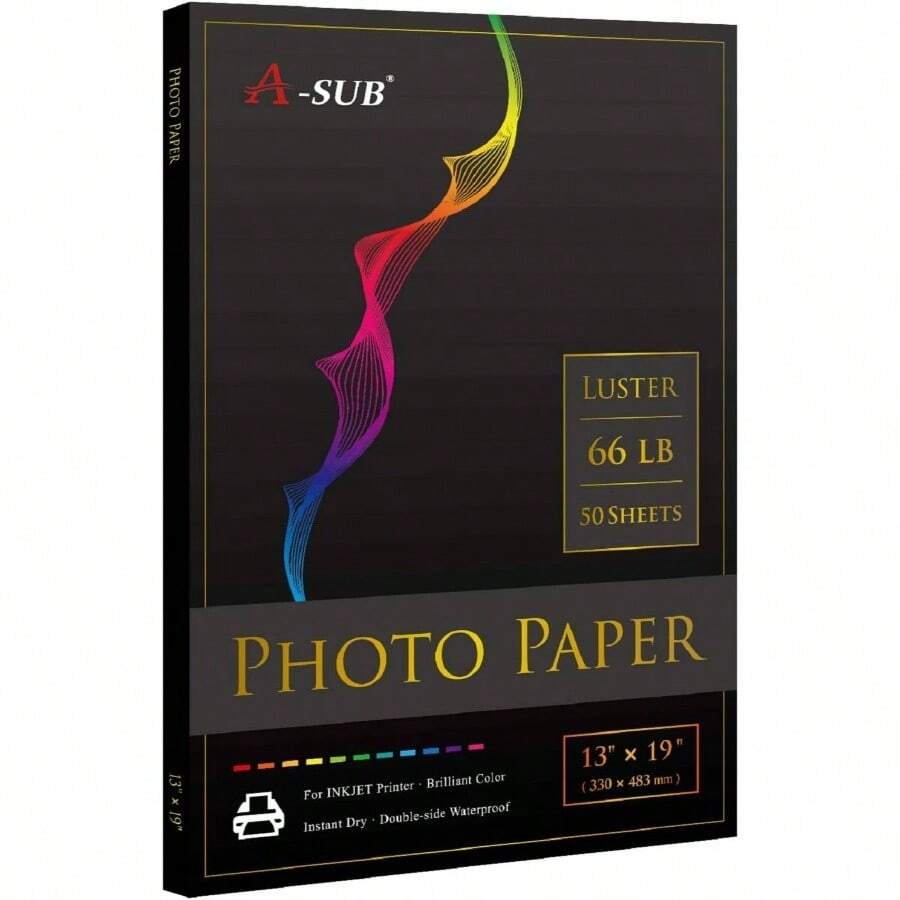 Premium Photo Paper Luster 13x19 Inch 66lb Inkjet Printers 50 Sheets ...