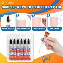Super Glue Liquid Clear, 6 X 3g All Purpose Strong Adhesive Ca Glue ...
