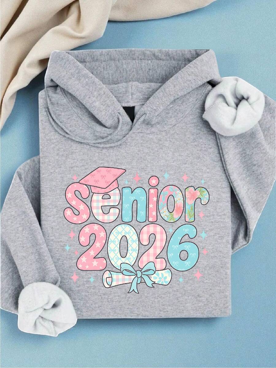 Senior 2026 Preppy Girls Hoodie, Bow High School Senior Sweater ...