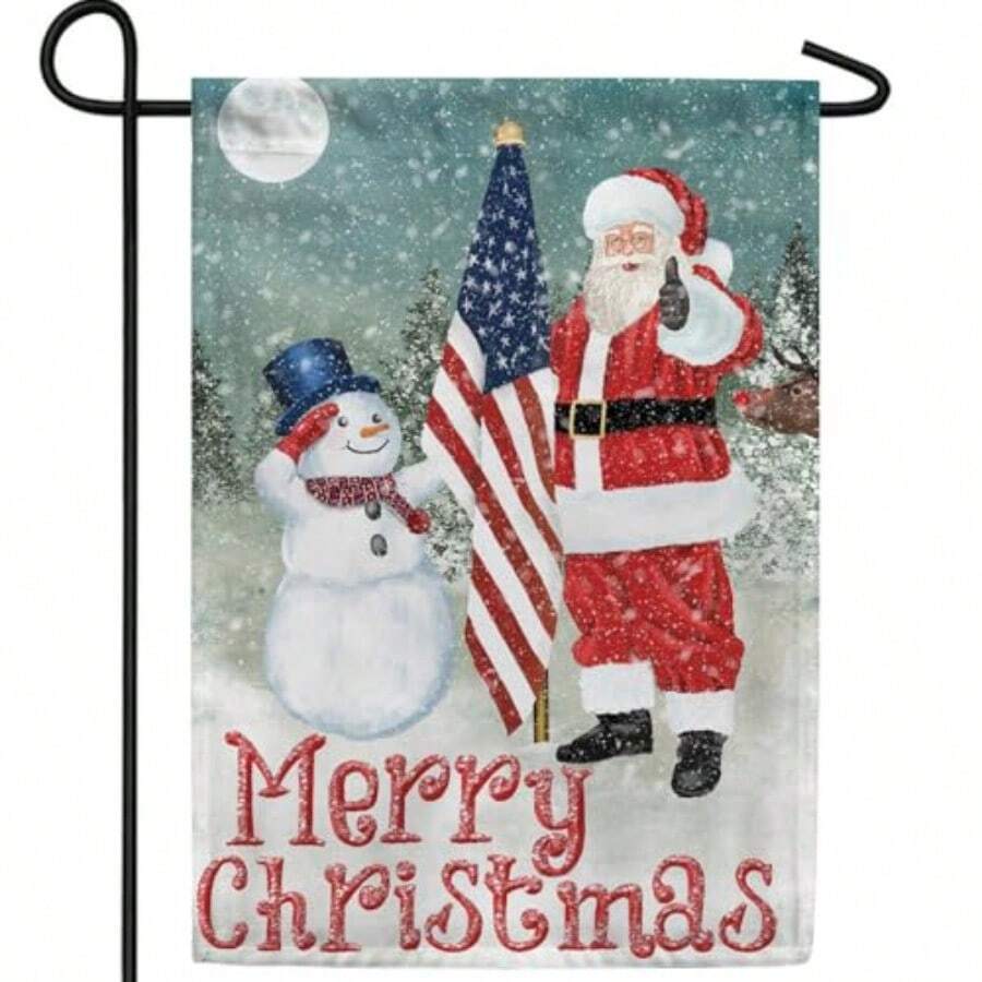 America Forever Merry Christmas Patriotic Garden Flag 12.5 X 18 Inch ...