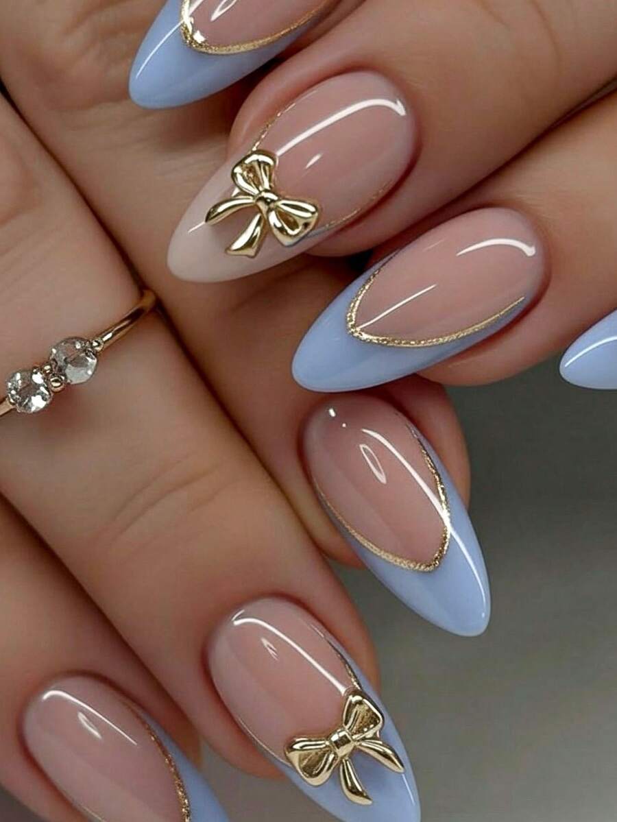 10pcs Handmade French Short Nail Stickers. This Nail Art Set Includes 5 ...