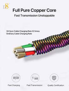 D8 USB A To USB Type C Cable 3A Quick Charge 3.0 Fast Charging Metal ...
