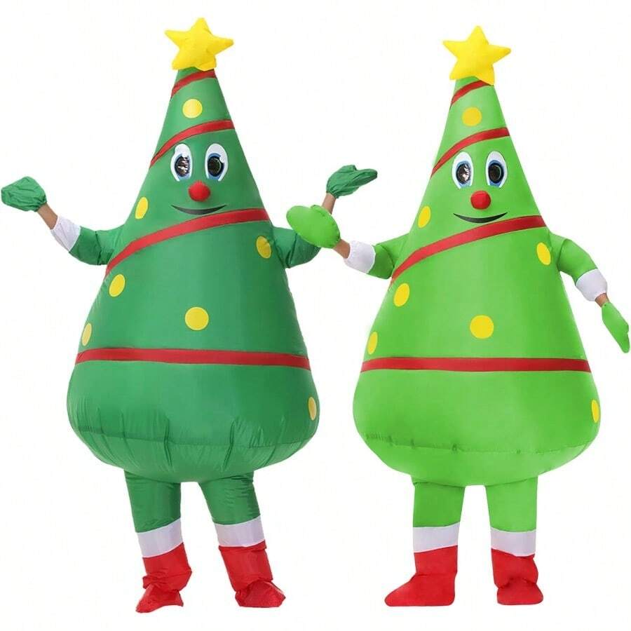 2 Packs Christmas Inflatable Costume Christmas Tree Outfit Blow-Up ...