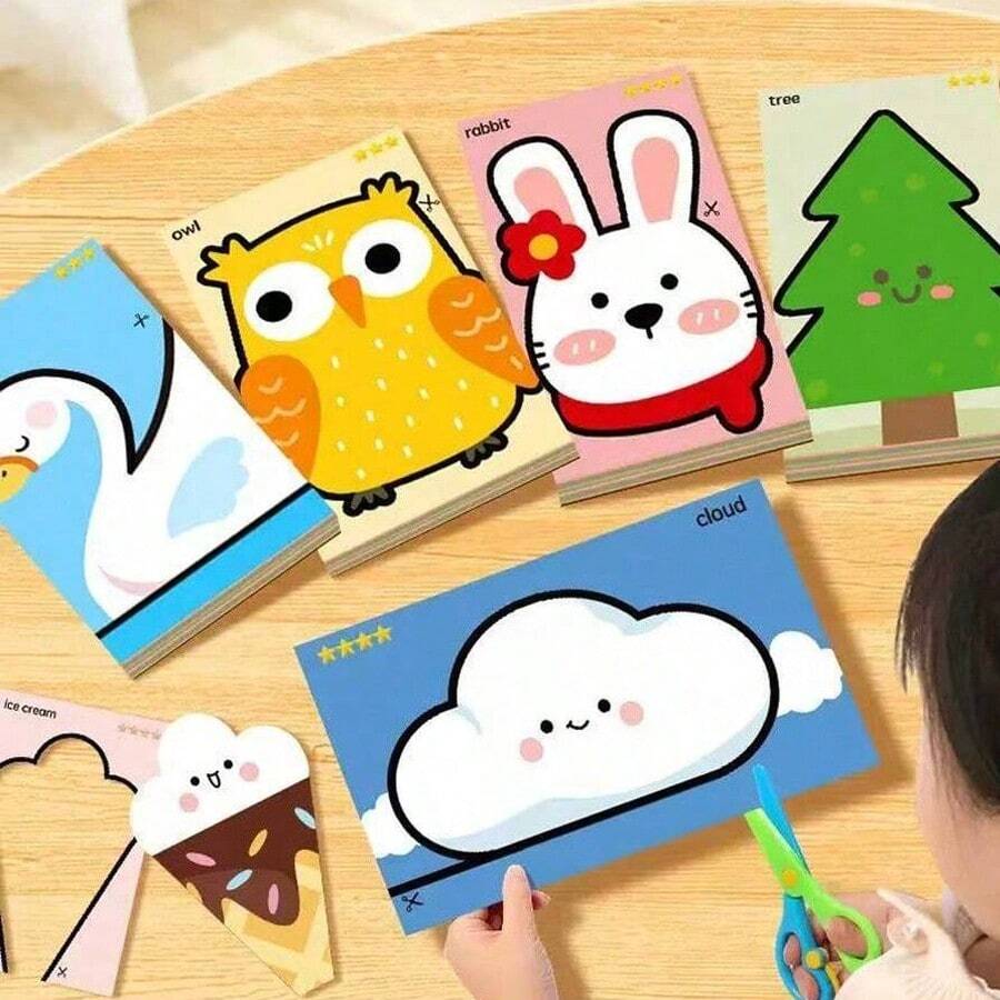 62pcs Kids Handmade Paper Cutting & Origami Set, Includes 1 Safety ...