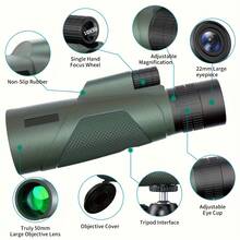 10X50 High Magnification Monocular Telescope, High Definition, Portable ...