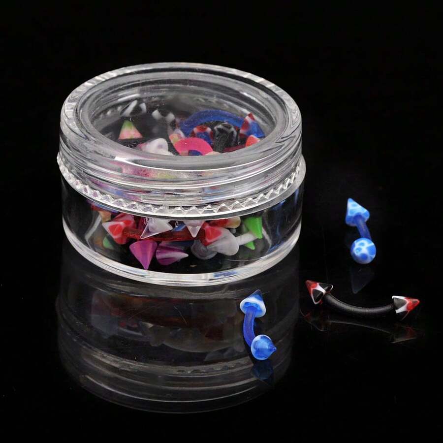 10pcs/Box Mixed Color Soft Clay Tongue Rings Barbell Tongue Piercing ...