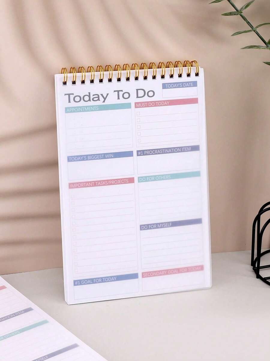 1pc A5 Coil Notebook, Daily Planner, Fully English Time Management, To ...