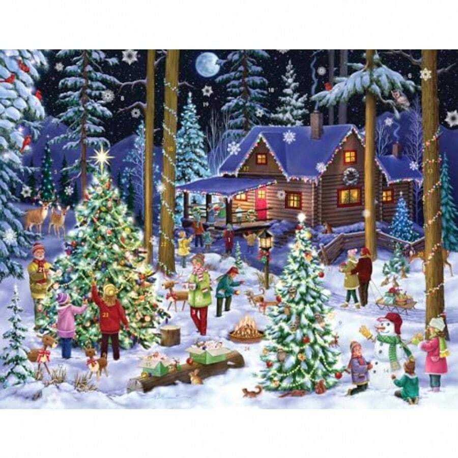 Holiday Cabin Retreat Advent Calendar Christmas Countdown Calendar With ...