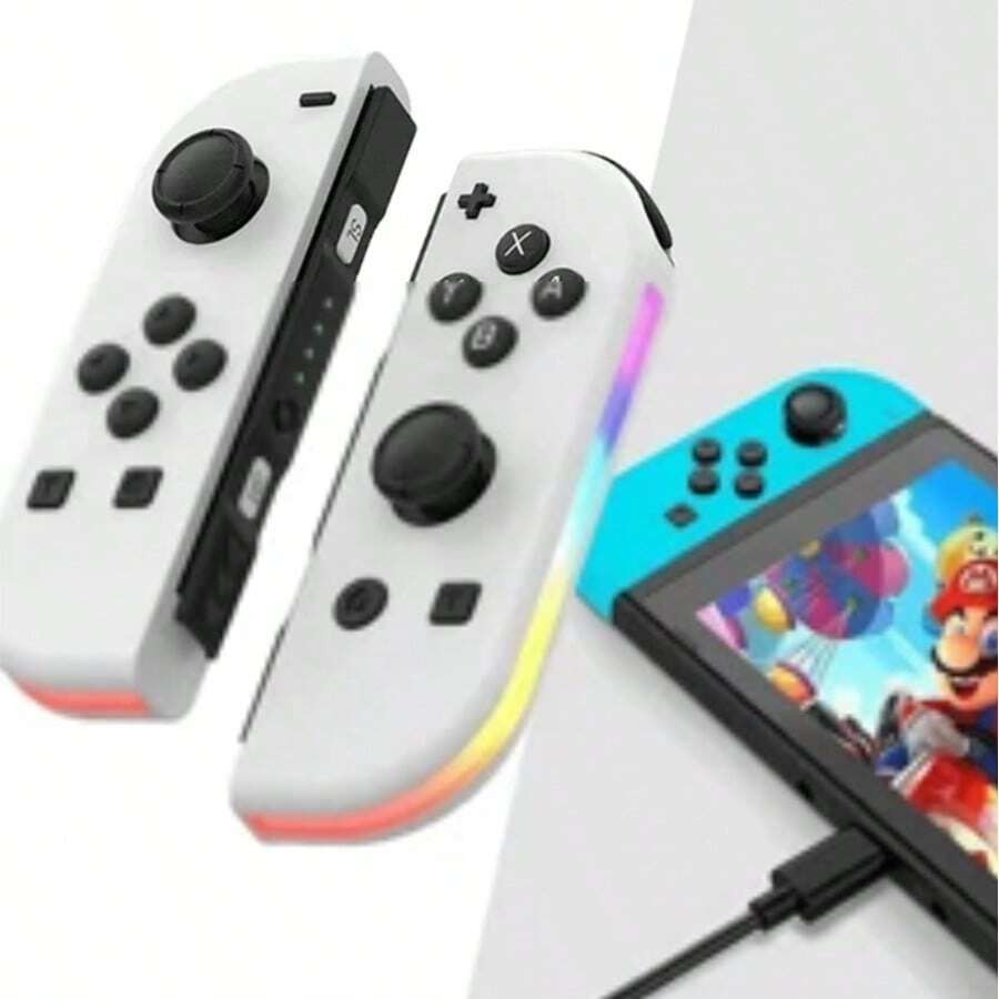 Switch Left And Right Game Controllers With RGB Light Wake-Up Vibration ...