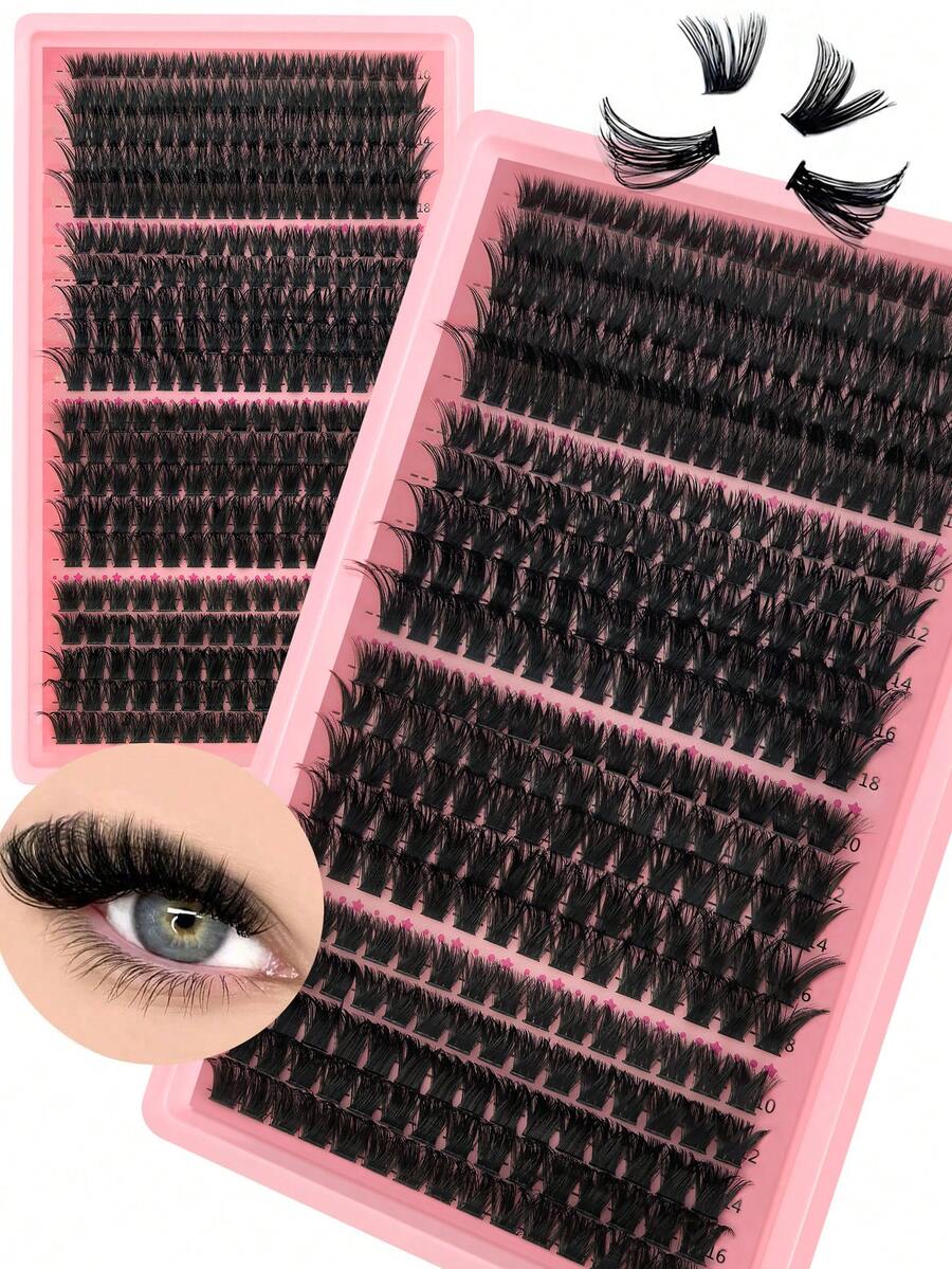 330/300pcs Fluffy Eyelash Clusters, 4 Styles Mixed - 80D+100D+120D+160D ...