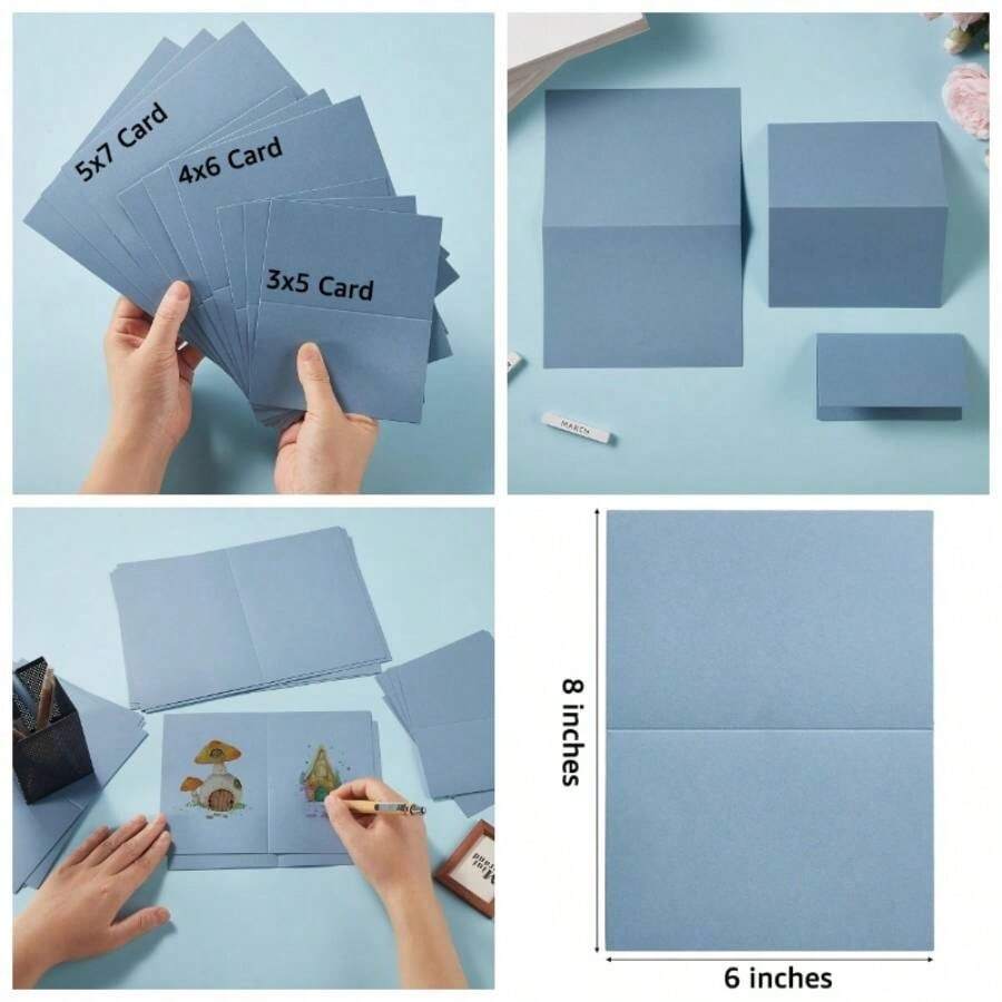 50 Pack Blank Cards Folded Cardstock Thank You Blank Greeting Cards ...