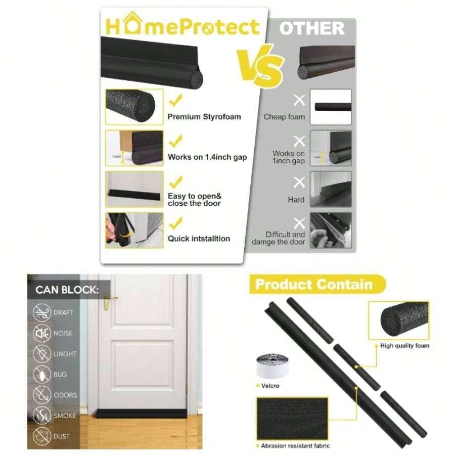 Door Draft Stopper 30 Inch, Weather Stripping With Strong Adhesive ...