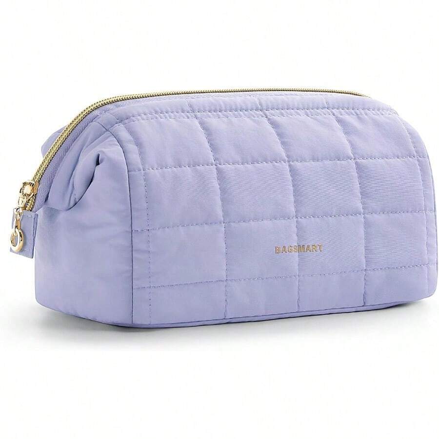 Makeup Bag Cosmetic Bag Wide Open Purple M Wide-Open Travel Makeup Bag ...
