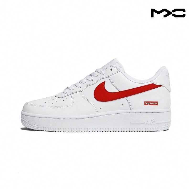 Zapatillas sneakers blancas para hombre Low 'Box Logo - Speed Red ...