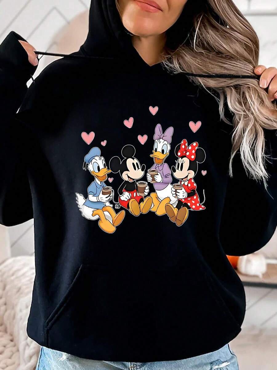 Plus Size Hoodie With Mickey Mouse, Minnie Mouse, , And Daisy Duck ...