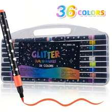 1 Set Of 12/24/36/48/60 Glitter Pens, Shiny Drawing Soft Pens, Water ...