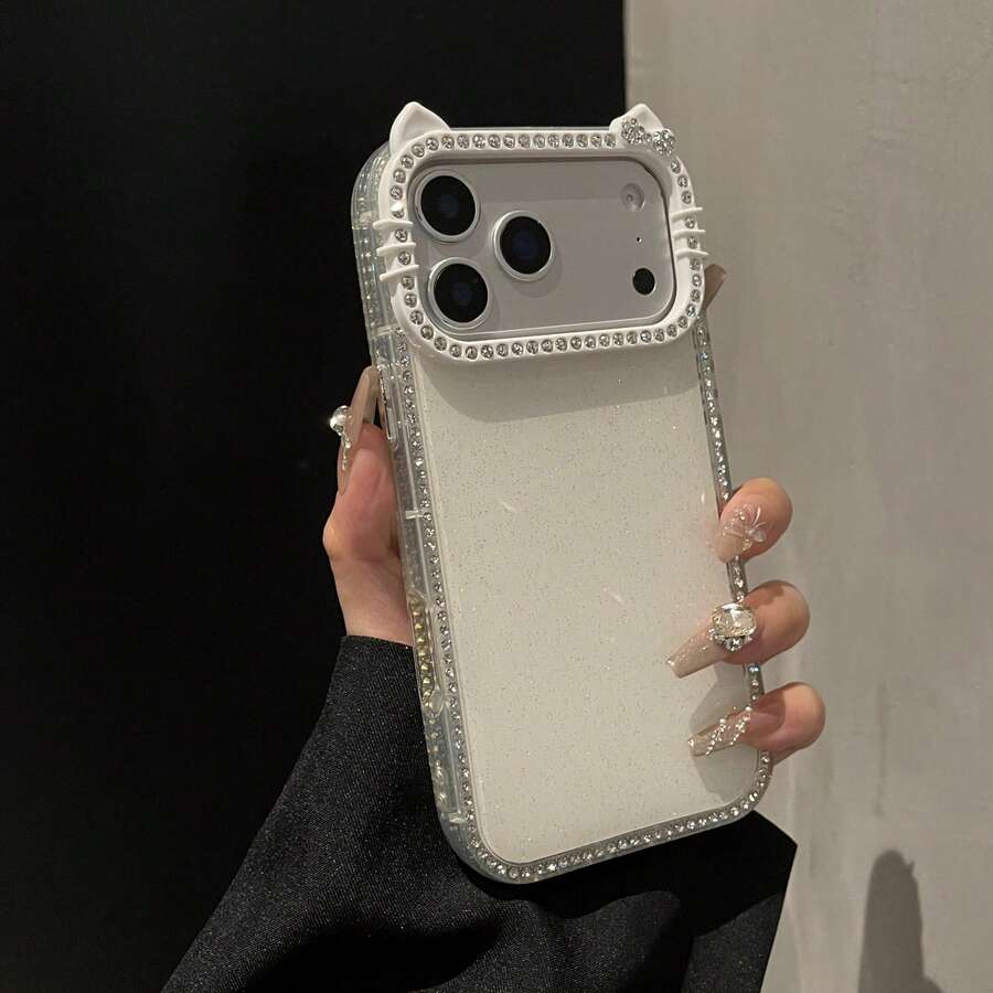 [Popular Item] Luxury Glitter Rhinestone 3D Cute Cat Ear Lens ...