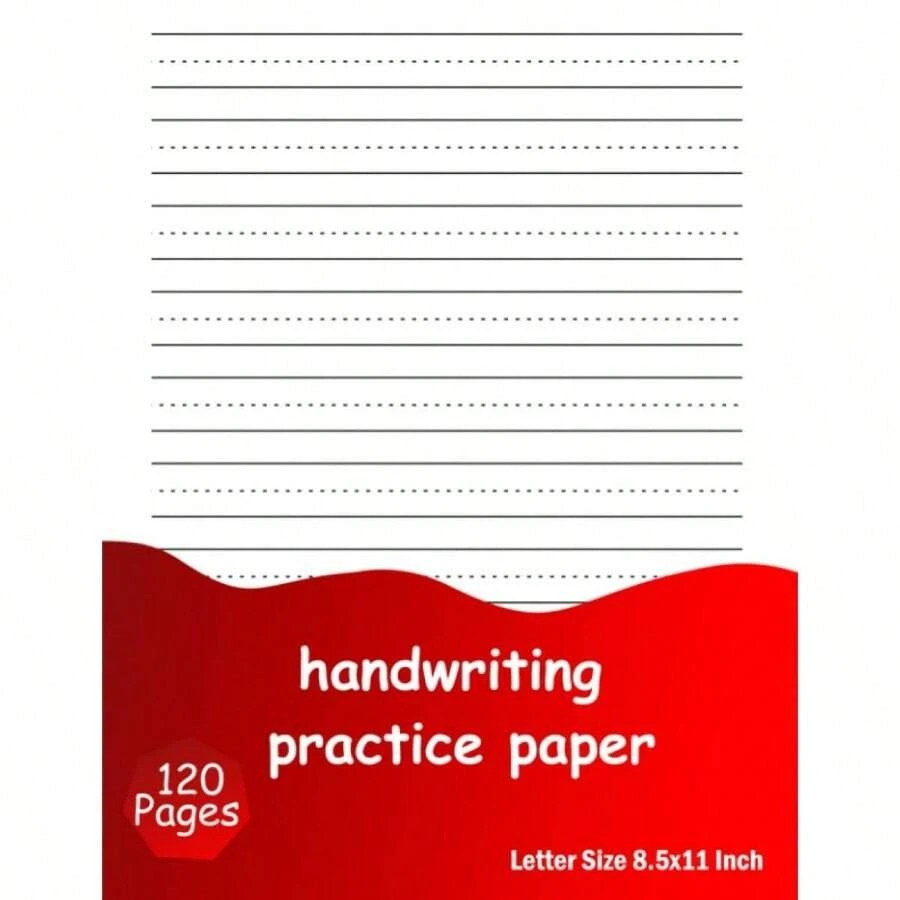 Handwriting Practice Paper: 120 Pages, Blank Dotted Lined Paper ...