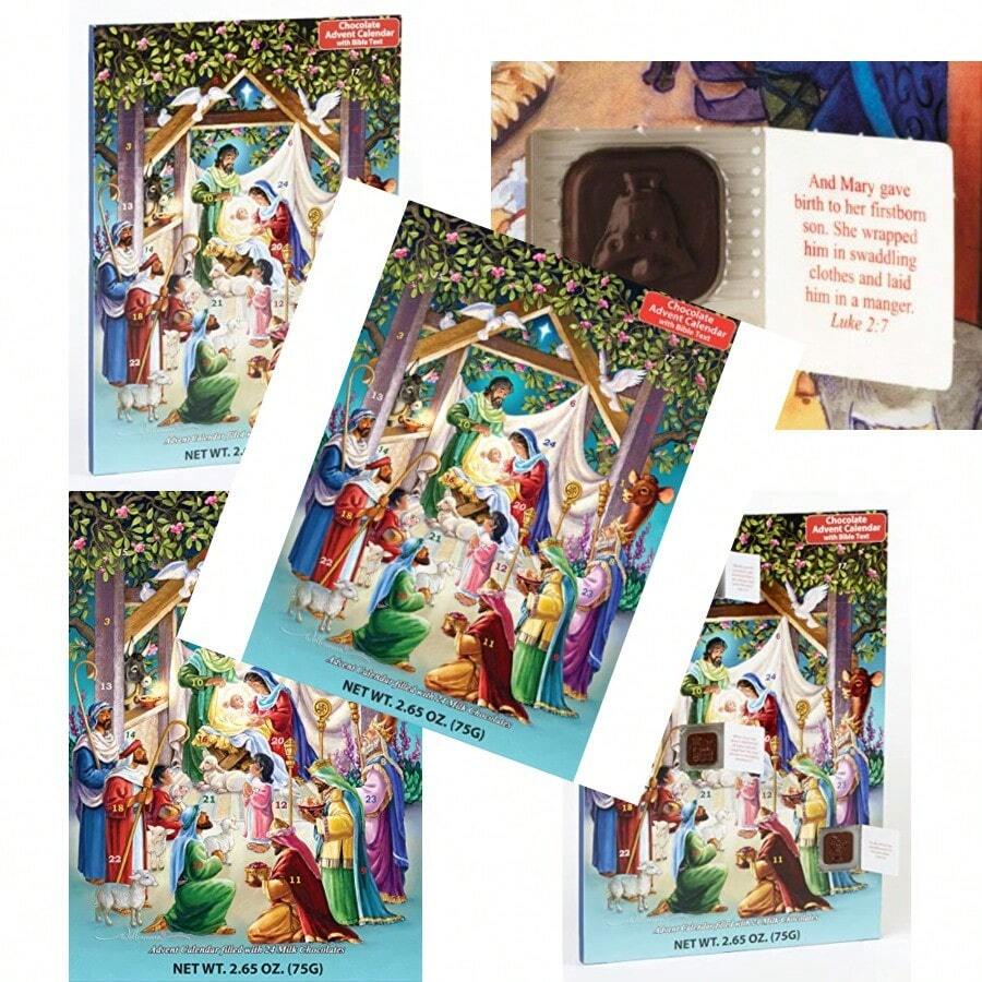 Advent Calendar 2025 Religious With Gourmet Milk Chocolate - 24 Windows ...