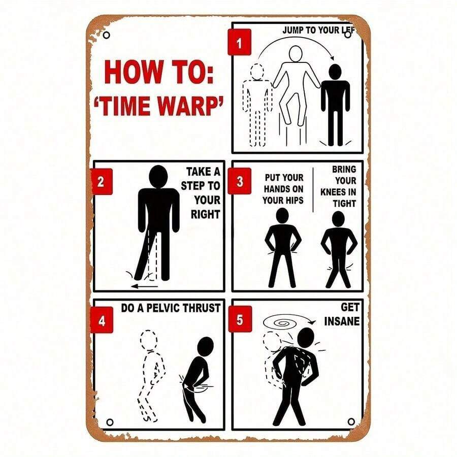 Rocky Horror Picture Show Time Warp Vintage Tin Sign - 12x8 Inches ...