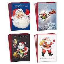 Hallmark Boxed Christmas Cards Vintage Santa Claus 4 Designs 12 Cards ...