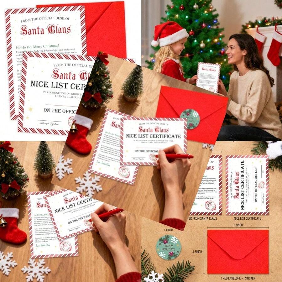 Official Letter From Santa Claus Nice List Certificate From The Desk Of ...