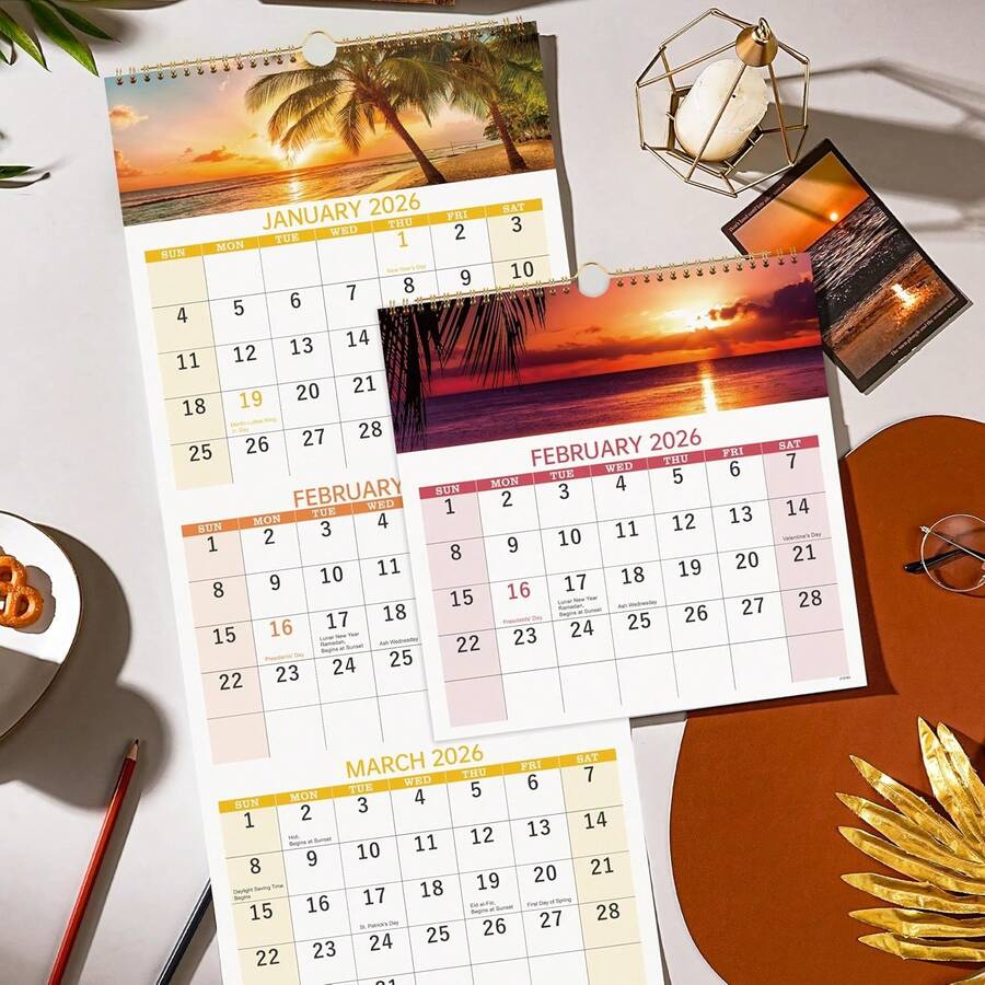 2026 Wall Calendar, 3 Month Calendar Vertical 2026, Dec. 2025 - Jan ...