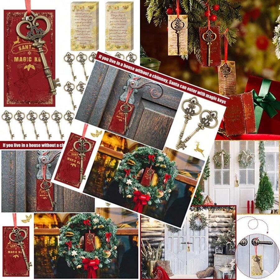 24 Set Santa Keys Bulk Santa's Magic Key For No Chimney Santas Claus ...