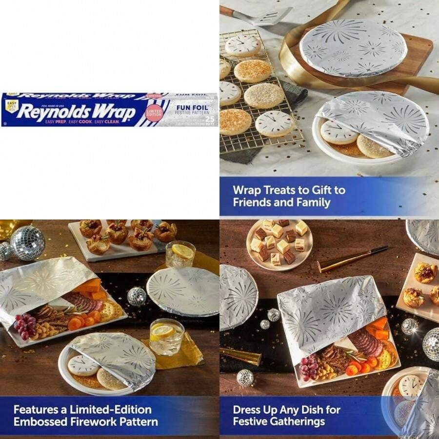 Reynolds Wrap Fun Foil With Festive Pattern, Embossed Aluminum Foil ...