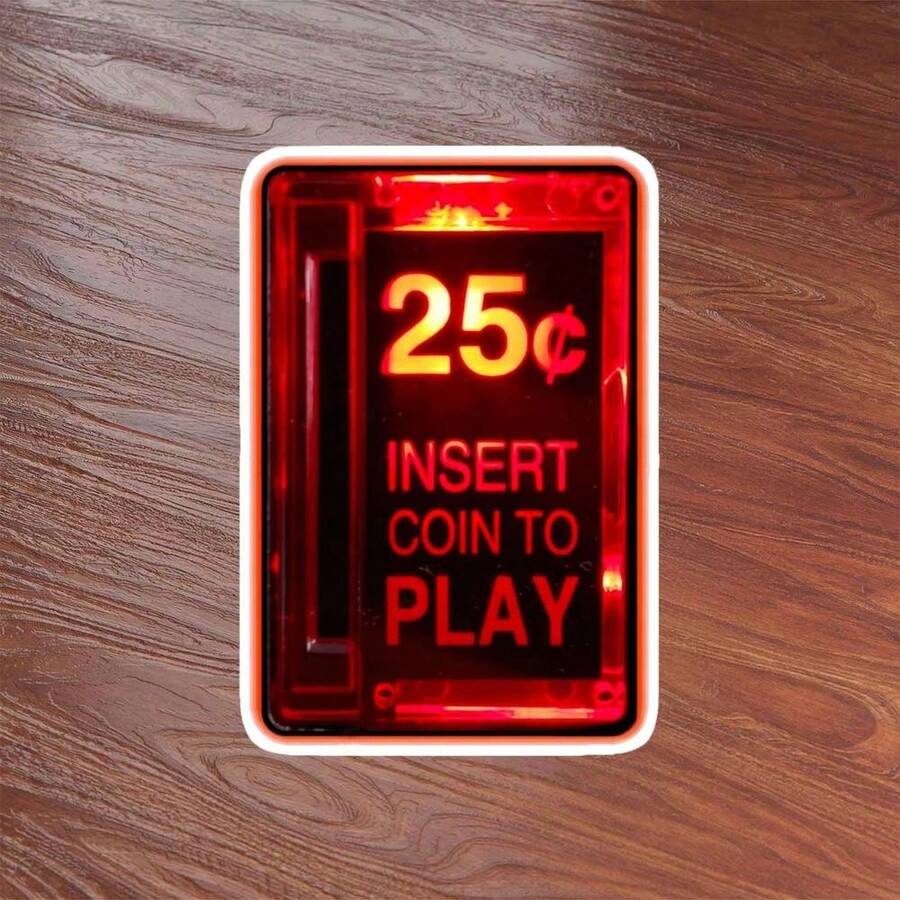 1pc 25¢ Insert Coin Sticker – Retro Gaming Arcade Decal, 80s Nostalgia ...